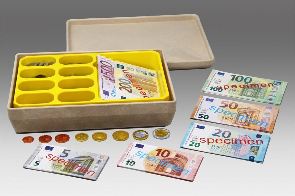 Wissner Pokladna s eurovými bankovkami a mincemi | Dvědeti.cz | Dřevěné ...